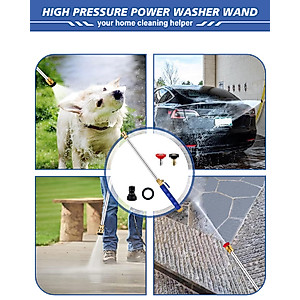 2024 Upgraded Jet Nozzle Power Washer for Garden Hose, 2-In-1 High Pressure Wand with 2 Different Nozzles and Quick Connectors，High Pressure Washer Tools For Patio Car Pet Window Washing (blue)