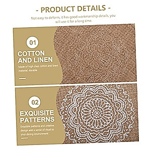 GARVALON 2pcs Tassel Cotton Linen Placemat Jute Placemat Desk Mat for Desktop Nordic Decor Rattan Coaster Pad Rustic Round Kitchen Placemat Personalized Coasters Placemats Tassel Placemats