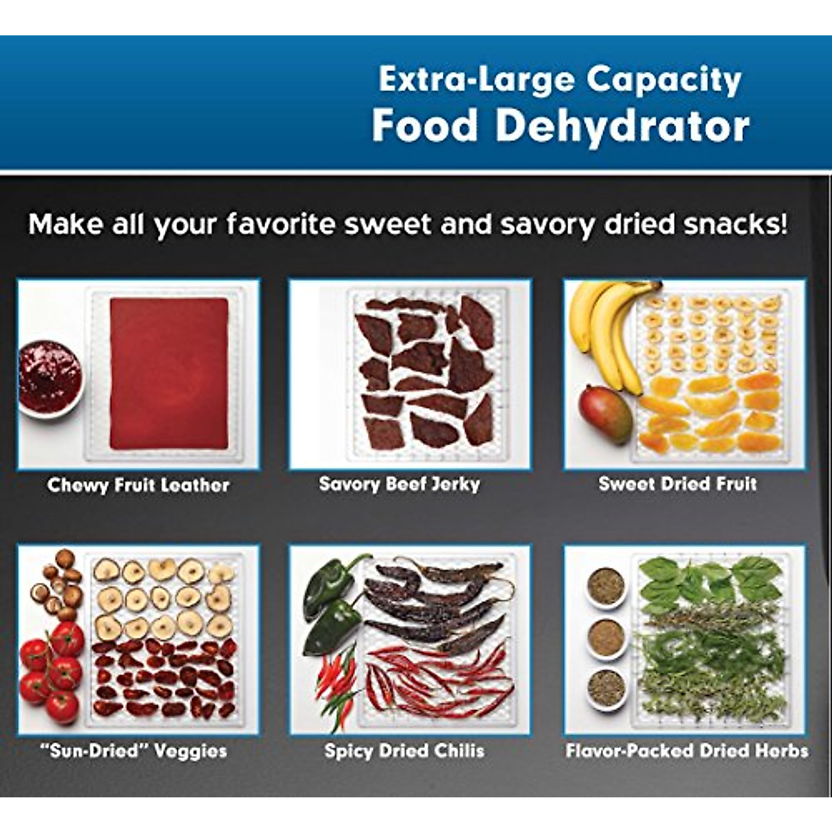 Aroma Housewares - AFD-815B Aroma Housewares Professional 6 Tray Food Dehydrator, Black