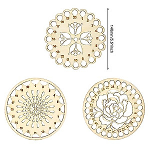 Honbay 3PCS Wooden Embroidery Floss Organizer Cross Stitch Floss Holder Wooden Board Sewing Floss Accessories with Holes for Craft DIY Sewing Storage (3 Style)
