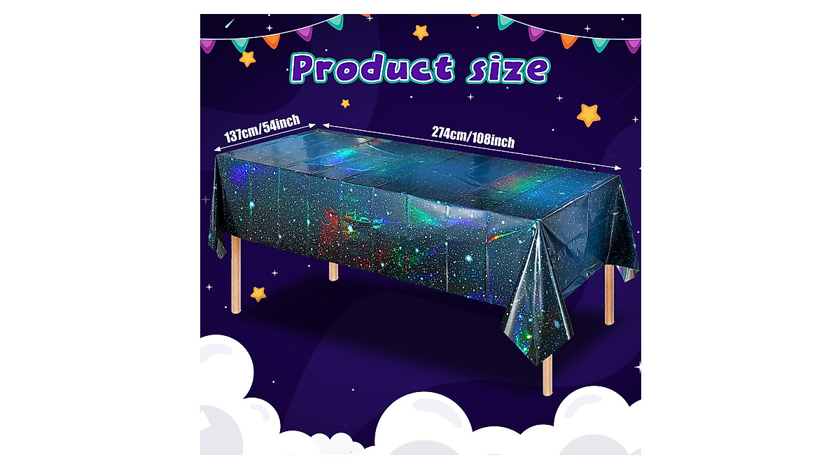 YIDAKO Iridescent Galaxy Tablecloths for Parties
