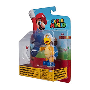 Super Mario Nintendo Action Figures Poseable Articulated 4-Inch Boomerang Hammer Bro Collectible Toys with Boomerang Accessory, Perfect for Kids & Collectors Alike! for Ages 3+