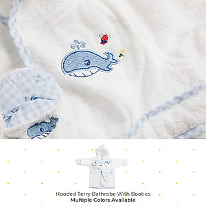 Spasilk 100% Cotton Hooded Terry Bathrobe with Booties — Baby Girl Gifts — Baby Boy Gifts —One Size — Shower Gift