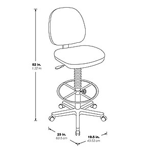 Office Star DC Series Drafting Chair with Sculptured Seat and Back, Built-in Lumbar Support and Adjustable Foot Ring, Diamond Gold Dust Fabric