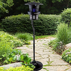DynaTrap Insect Trap (DT1210), Pole Mount and Water Tray, 1/2 Acre, Bl, Black