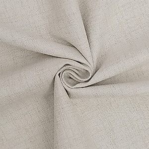 AMPHIWELL Textured Linen Blackout Curtains 90 Inches Long 100% Blackout Curtains Thermal Insulated Soundproof Grommet Curtains for Living Room Bedroom Curtains 2 Panel Sets, 52x90 Inch, Ivory