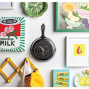 Lodge 9 inch Skillet Clock Inspired by Dolly Parton hit Song 9 to 5" - for Decorative Use Only - Hand Wash, Collector's Piece, 1 AA Battery Required (not Included).