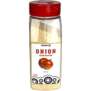 Granulated Onion - 10 oz. - Non GMO, Kosher, Halal, and Gluten - Dubble O Brand
