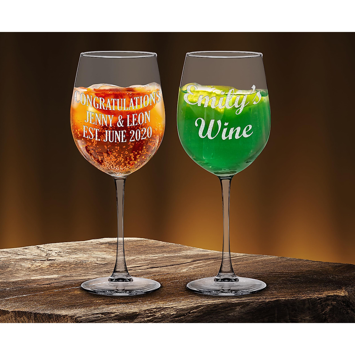 Personalized Wine Glass With Stem Custom Text Engraved 12oz Drinkware Decoration
