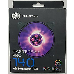 Cooler Master MasterFan Pro 140 Air Pressure RGB- 140mm Static Pressure RGB Case Fan for 4-Pin 12V, Computer Cases CPU Coolers and Radiators