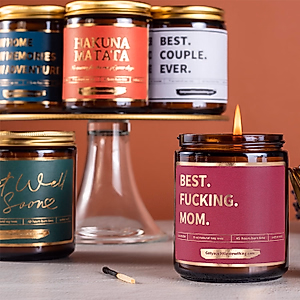 Gifts for Mom from Daughter, Son - Best Mom Ever Candle, Soy Wax, Lavender | Moms Birthday Gift from Kids | Funny Christmas Gift Idea for Mother | Mom's Birthday Gifts from Children, Son, Daughter