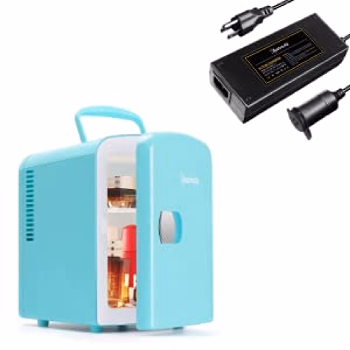AstroAI Mini Fridge 4 Liter/6 Can Teal AC to DC Converter 8.5A