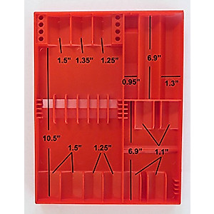 TOOL SORTER SCREWDRIVER ORGANIZER (RED) – Low Profile, Tough-Built Screwdriver Organizer for Toolbox Drawers | Holds Up To 16 Screwdrivers and 8 Bits | Unclutter your Toolbox