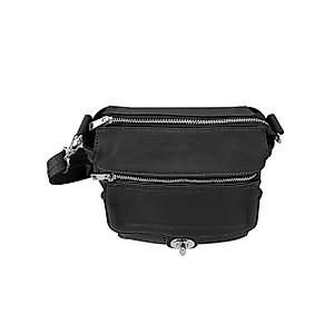 Roma Leathers Cross Body Concealment Purse - Premium Cowhide Leather Handbag - Multiple Pockets - Wire Reinforced Detachable Shoulder Strap - YKK Lockable Zipper - Designed in U.S.A. - Dual Gun Entry