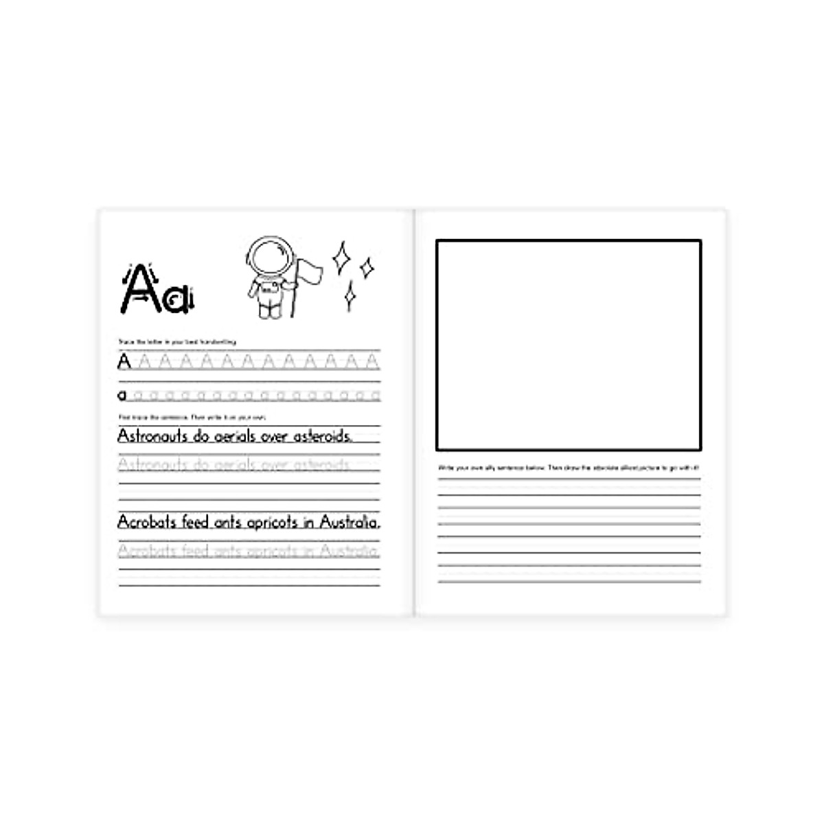 Handwriting Practice Book for Kids (Silly Sentences): Penmanship and Writing Workbook for Kindergarten, 1st, 2nd, 3rd and 4th Grade: Learn and Laugh by Tracing Letters, Sight Words and Funny Phrases