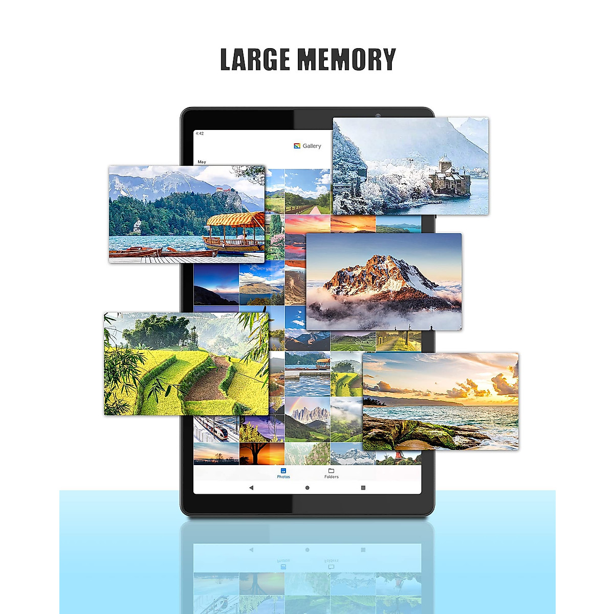 BAKEN Tablet 10 inch Android Tablets, Android 12 Tablet Quad Core Processor (2+2) 4GB RAM 32GB ROM, 1TB Expandable Tablet Computer, 6000mAh Battery, 1280 * 800 IPS Screen, Bluetooth, WiFi (Gray)