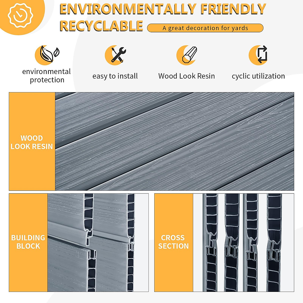 Jolydale 6’x4’ Outdoor Storage Resin Shed, Resin Utility Tool Shed Storage House with Lockable Door, for Backyard, Patio, Garden Bikes and Pool Accessories, Grey