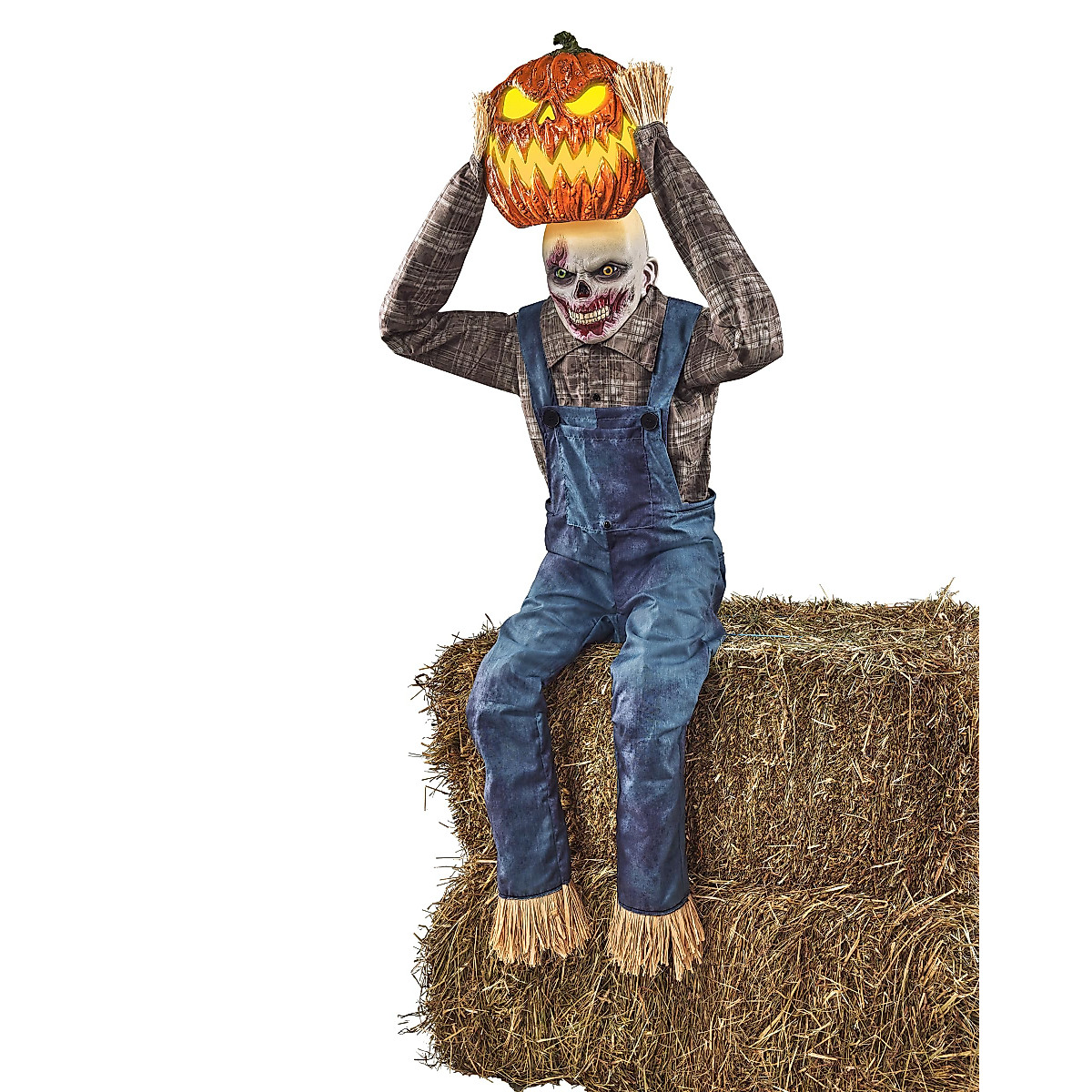 Spirit Halloween 3.6 Ft Lil Jack Carver Animatronic | Decorations | Animated | Yellow Light Up LEDs | Pop-Up Motion