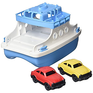 Green Toys Ferry Boat, Blue/White 4C - Pretend Play, Motor Skills, Kids Bath Toy Floating Vehicle. No BPA, phthalates, PVC. Dishwasher Safe, Recycled Plastic, Made in USA.