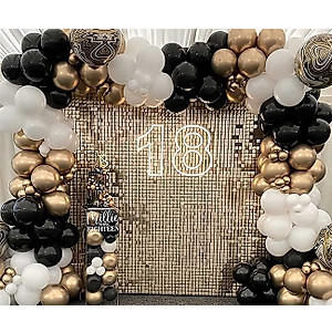 10pcs 18 inch Metallic Gold Balloons, Thick Latex Chrome Helium Balloons for Birthday Family Party Wedding Party Baby Shower Decoration Supplies