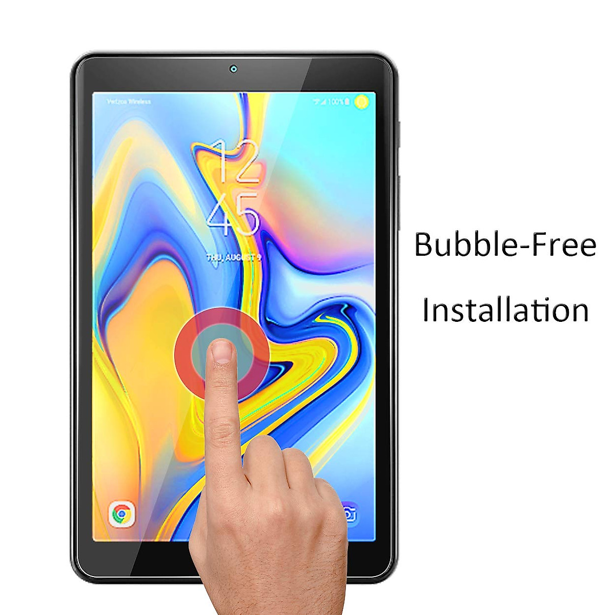 Orzero (2 Pack) Tempered Glass Screen Protector Compatible for Samsung Galaxy Tab A 8.0 inch 2018 (Only Fits for SM-T387 Model), 9 Hardness HD Anti-Scratch Full-Coverage