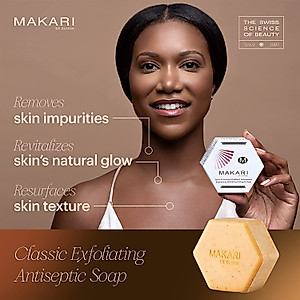 Makari Classic Exfoliating Antiseptic Soap (7oz) | Helps Revitalize Skin | Promotes Even Skin Tone | Detoxifies and Removes Impurities | For Dry, Oily, Normal, Maturing, and Combination Skin Types