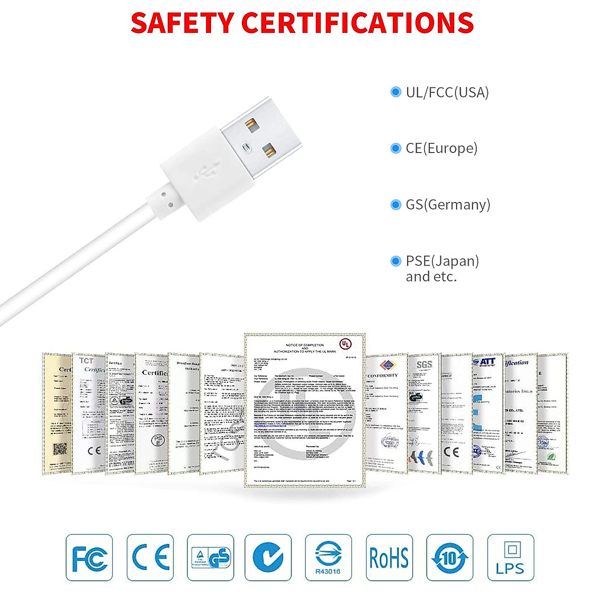 MEROM USB Charger Cord Compatible with Finishing Touch Flawless Legs Women's Hair Remover Trimmer Electric Razor Replacement Power Cable (Only for Finishing Touch Flawless Legs)