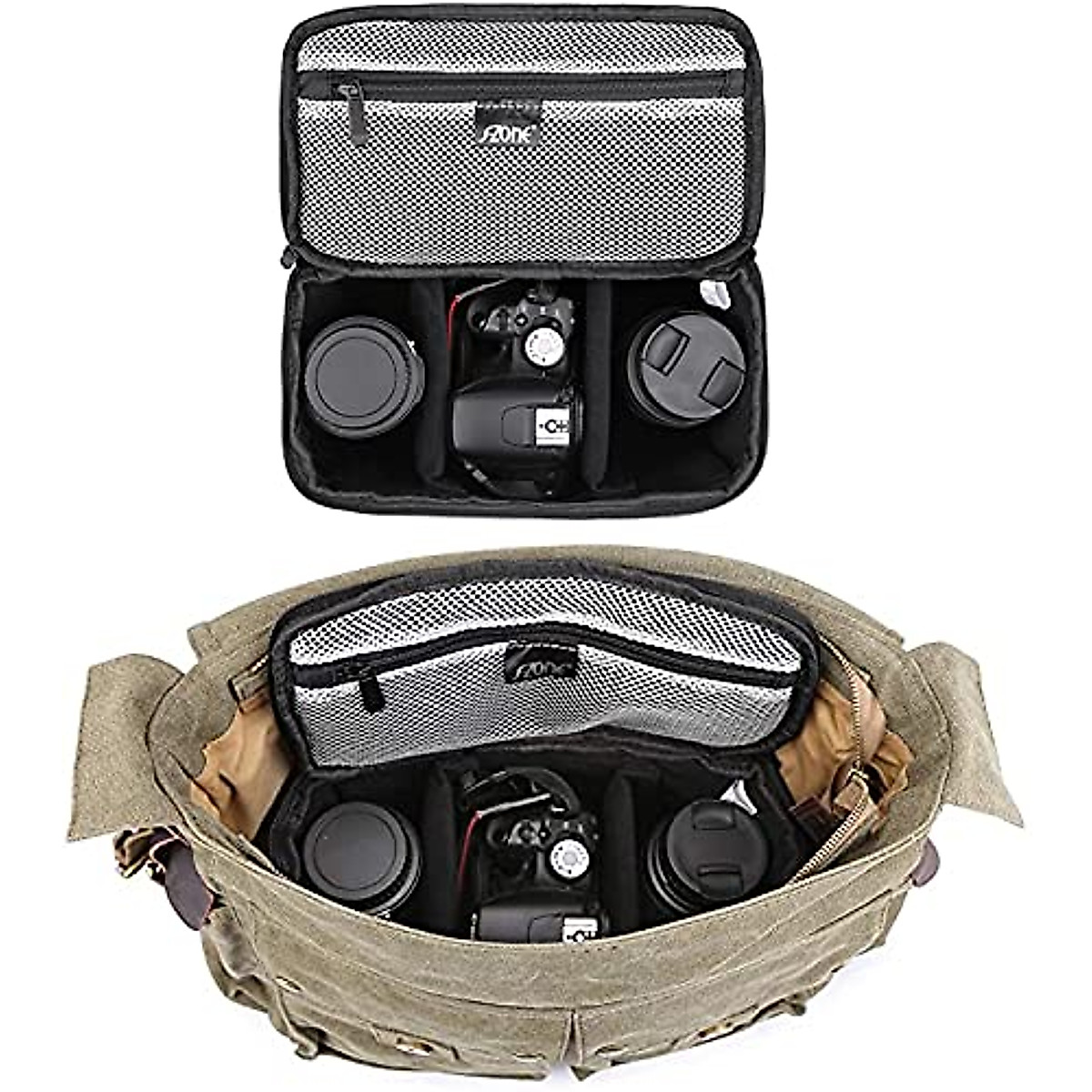 S-ZONE Water Resistant Camera Insert Bag with Sleeve Camera Case Upgraded Version 2.0