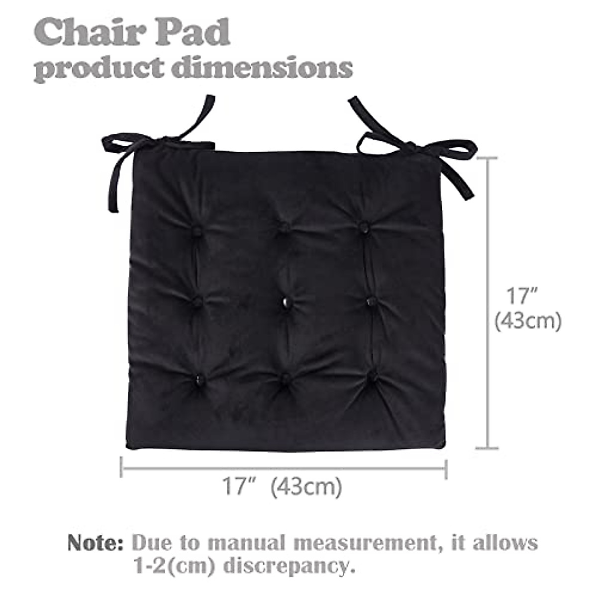 Big Hippo Seat Cushion Chair Cushion Pads for Dining Chairs,Chair Cushion with Ties for Dining Chair,Kitchen Chair pad and Dining Room Seat Cushion Tufted Chair Pads for Dining Chair,Office Chair,Car