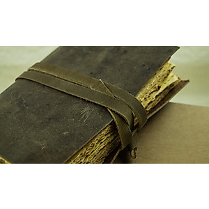 OVERDOSE Deckle Brown Leather Journal - Diary Sketchbook Book of Shadows Handmade Vintage Deckle Edge Paper - 6 x 8 inches | 15 x 20 cm | A5