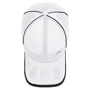 FASHIXD Mesh Baseball Cap for Men Women Summer Running Sports Hat Breathable Quick Dry Trucker Hats (Sport-White)