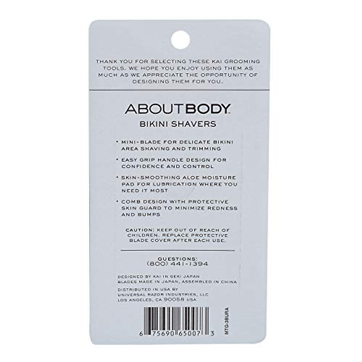 Kai About Body Bikini Shavers - Gentle Razors for Shaving, Trimming & Exfoliating - Includes 3 Beauty Groomers