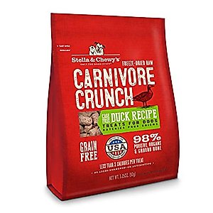 Stella & Chewy's Freeze-Dried Raw Carnivore Crunch Cage-Free Duck Recipe Dog Treats – 3.25 oz. Bag