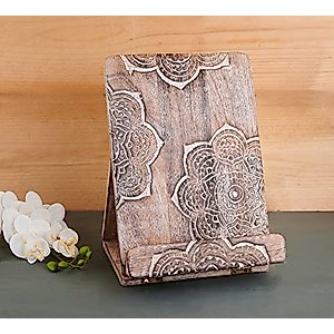 Farmhouse Kitchen Decor Wooden Cookbook Stand for Kitchen Counter Foldable Recipe Book Stand Holder Easel for Kitchen Text Book Ipad Tablet
