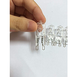 G9 Bulb, 10PCS G9 Halogen Bulb 40 Watt 120V, G9 Dimmable Long Lasting Lifespan with High Brightness 520LM, CRI100 & 2800K Warm White, T4 JD Type Halogen Light Bulbs G9 Base Bi Pin, for Cabinet Lights