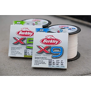 Berkley x9 Braid Superline, Crystal, 20lb test | 37 lbC | 17.0kg, 164yd | 150m Fishing Line, Suitable for Freshwater and Saltwater Environments