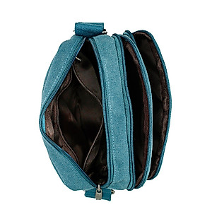 GEARONIC TM Men Vintage Crossbody Canvas Messenger Shoulder Bag Hiking Military Travel Satchel - Green