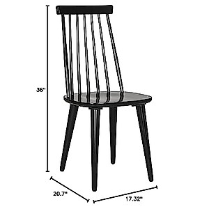 Safavieh American Homes Collection Burris Country Farmhouse Wood Black Spindle Side Chair (Set of 2)