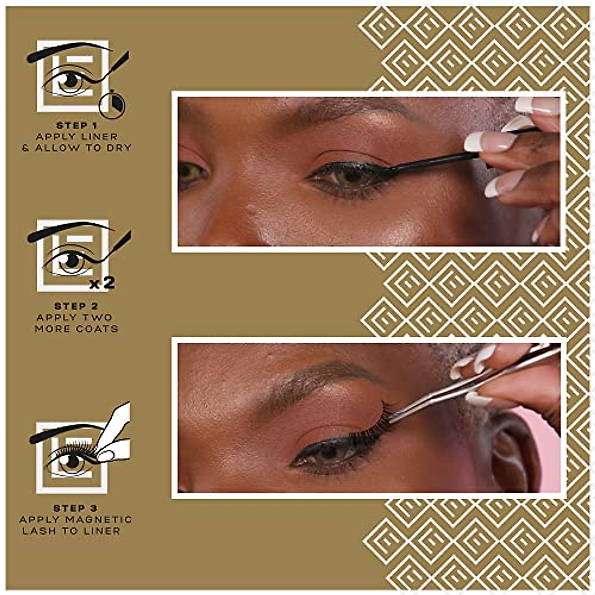 Eylure PROMAGNETIC Magnetic Eyeliner and False Lashes Kit, Faux Mink Dramatic, 1 Pair Reusable Eyelashes, No Glue Needed Black