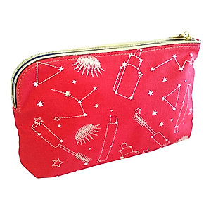 Estee Lauder Cosmetics Makeup Travel Bag (Zodiac/Horoscope Red Constellations)