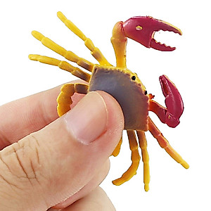 Bignc 24 Pack Mini Ocean Sea Animal Model Toys Under The Sea Life Figure Bath Toy for Child (Shark, Blue Whale, Starfish, Crab, Etc.)