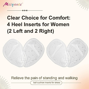 Metatarsal Pads Women | Heel Inserts for Women | Ball of Foot Cushions (2 Pairs Foot Pads) All Day Pain Relief and Comfort One Size Fits Shoe Inserts for Women Foot Pads Metatarsal Pads Women (Clear)