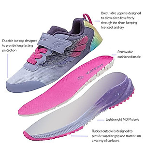 GEERX Joy Kids Sneakers Girls Toddler Little Kid Athletic Lightweight Running Training Tennis Shoes Lavender Pink Size 2