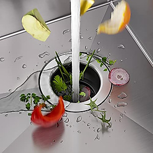 Kraus KWD100-100MBL WasteGuard 1 HP Continuous Feed Garbage Disposal with Ultra-Quiet Motor for Kitchen Sinks with Power Cord and Flange Included, 16 1/2 inch, Black