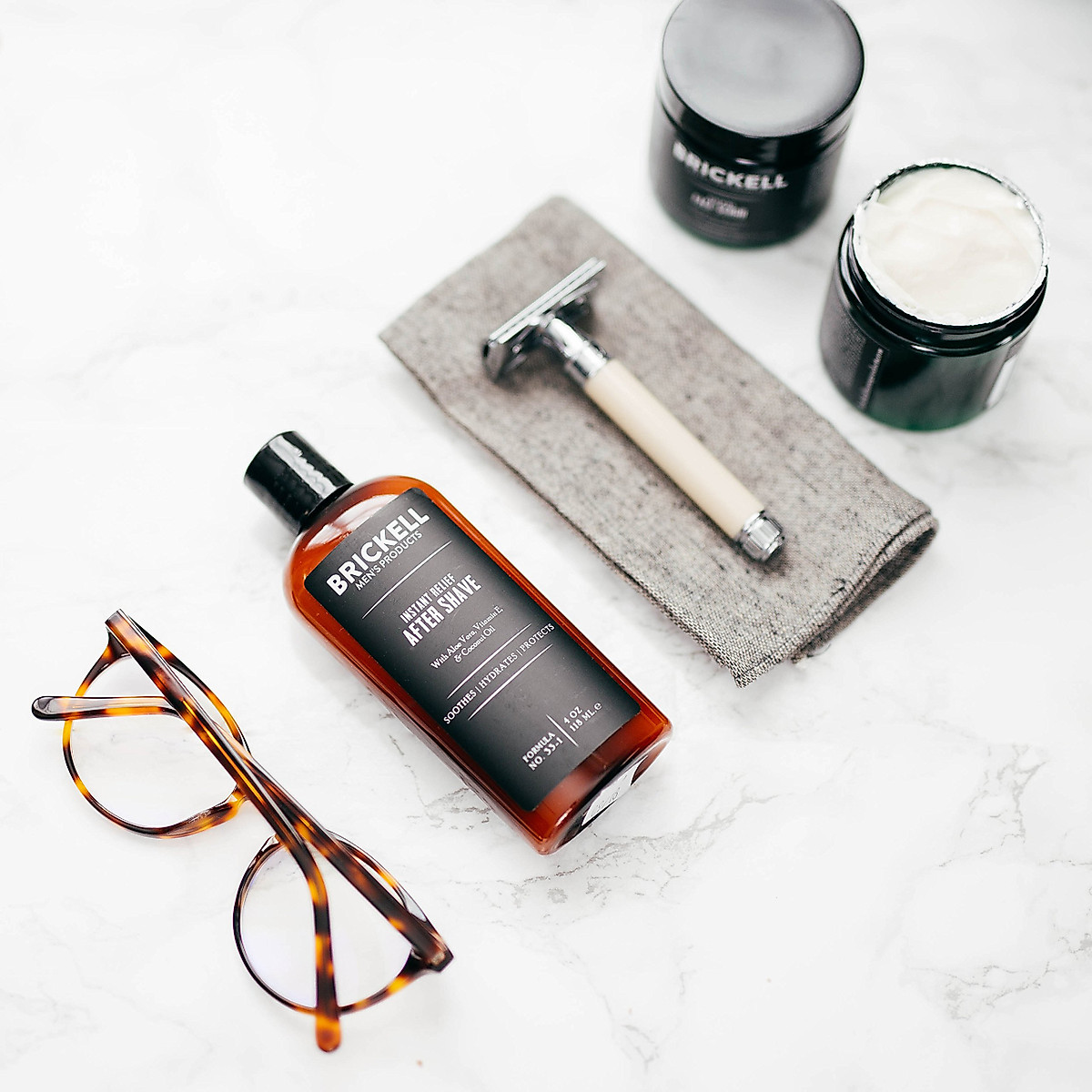 Brickell Men’s Smooth Brushless Shave Routine - Shave Butter & Aftershave - Natural & Organic