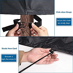 WANOCEAN Patio Furniture Covers Waterproof, Patio Table Cover Rectangle Outdoor 110" L X 83" W X 28" H 420D Oxford Fabric Dustproof with Storage Bag, Fits for Dining Square Table Sofa and Chair