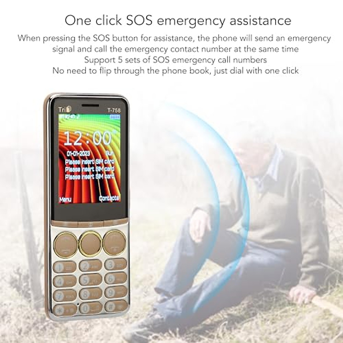 2G GSM Unlocked Cell Phone, 2.8 Inch Screen, 3200mAh Battery, Big Button, High Volume, 16GB, SOS, Flashlight, Suitable for Seniors (US Plug)