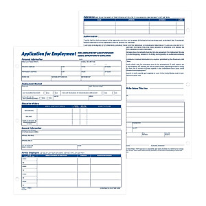 Adams Applications for Employment, 8.5 x 11 Inch, 3-Hole Punched, 50-Sheets/Pack, 2-Pack, White (9661)