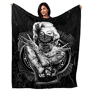 Leather Supreme Marilyn Monroe Outlaw Babe 50x60 Soft, Plush Minky Polyester Throw Blanket