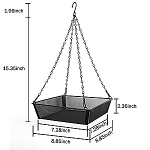 Hanging Bird Feeder Tray,Metal Mesh Hanging Food Tray Feeders, Seed Platform for Bird Feeders,Outdoor Garden Decoration for Wild Backyard Attracting Birds (1 Pack)